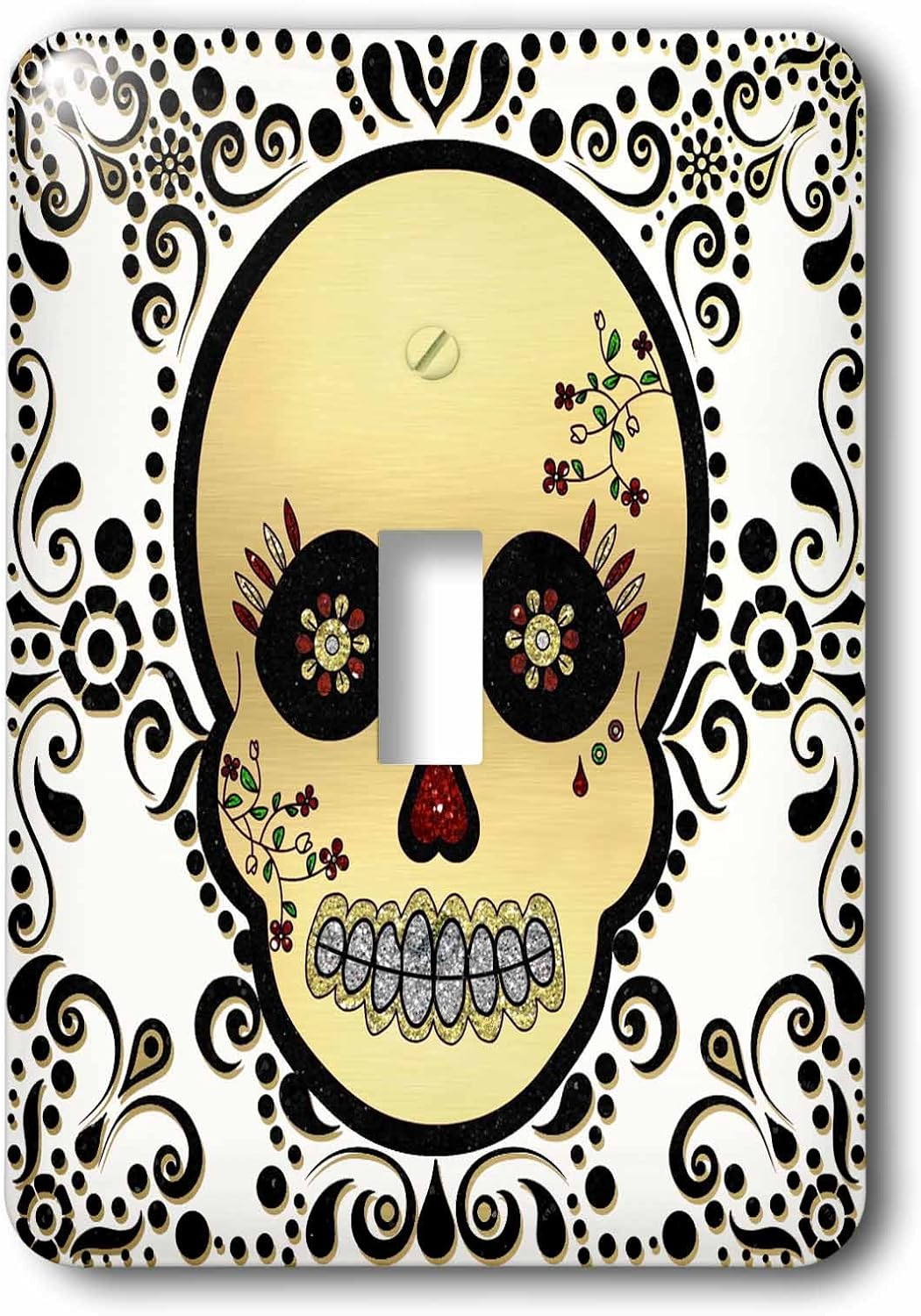 Lsp_175370_1 Sugar Skull Gold and Black Light Switch Cover | eBay