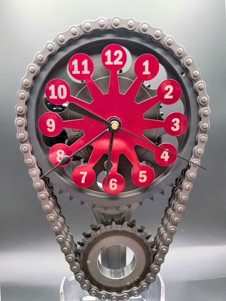 Chevy V8 Rotating Gear Clock: Motorized Steampunk Chevy Nova, Corvette ...