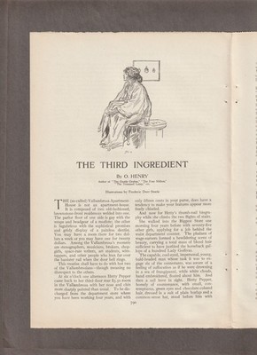 1908 O. HENRY Magazine STORY Pages~The THIRD INGREDIENT~Frederic Dorr ...