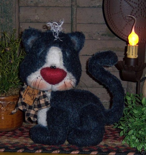 Patti's Ratties Primitive Raggedy Kitty Black Cat Doll Paper Pattern ...