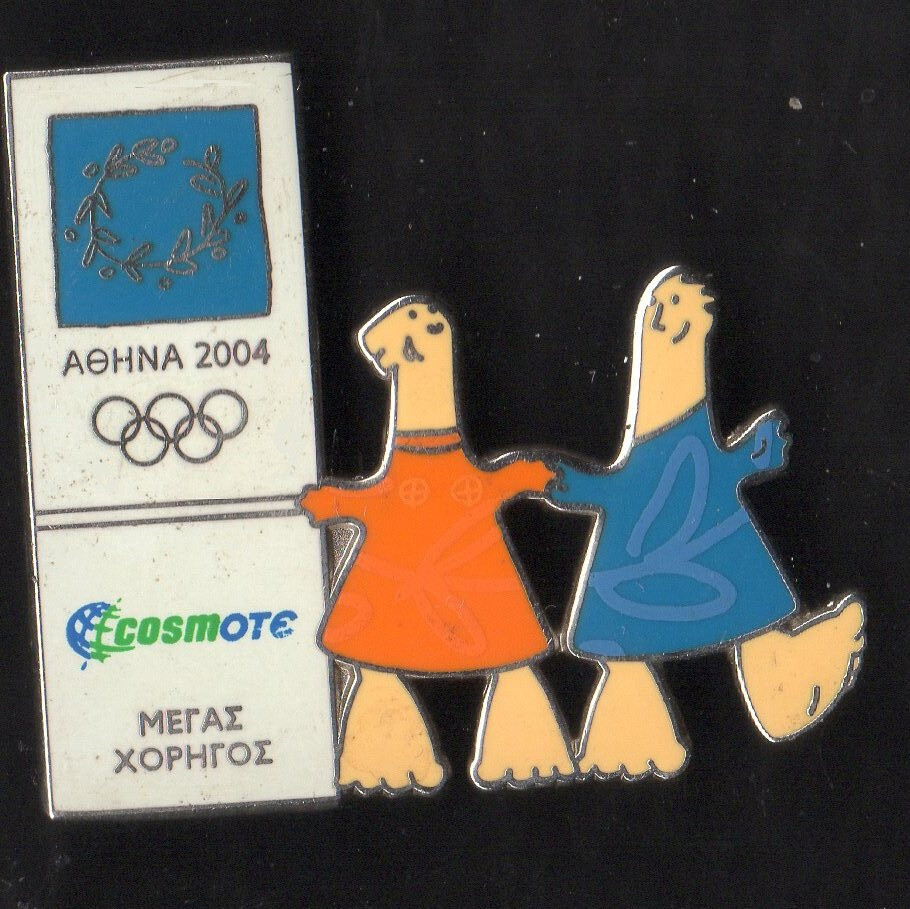 ATHENS 2004 OLYMPIC GAMES. SPONSOR PIN. COSMOTE (PHONE COMPANY). THE 2 ...