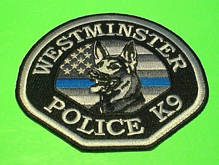 WESTMINSTER CALIFORNIA 4 1/2" x 4" K-9 SUBDUED ( THIN BLUE LINE ...