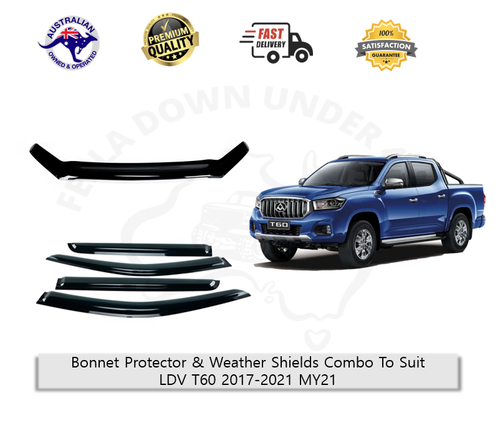 Bonnet Protector Hood Guard Weather Shields To Suit LDV T60 2017-7/2021 ...
