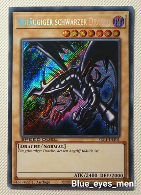 Yu-Gi-Oh! Rotäugiger Schwarzer Drache SBC1 Secret Rare 1 Auflage Near ...
