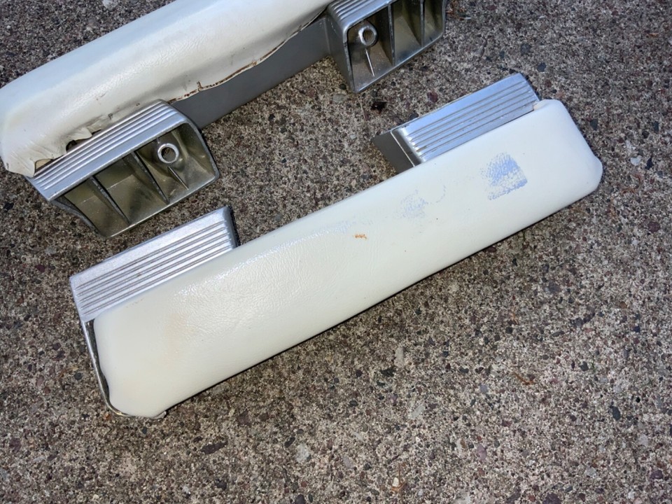 Original OEM 1962-1964 GM C1 C2 Corvette White Door Armrests & Pads ...