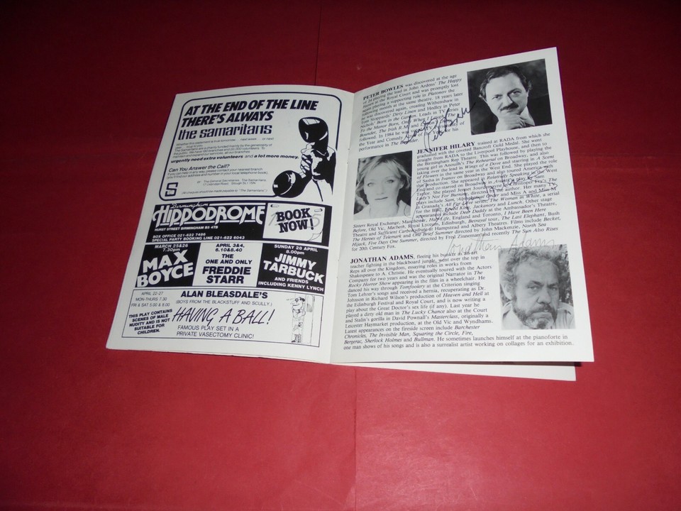 Richard Wilson Peter Bowles James Gaddas 1985 UK Theatre Signed ...