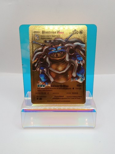 Pokemon Blastoise VMAX 350 HP Gold Foil Fan Art Card | eBay