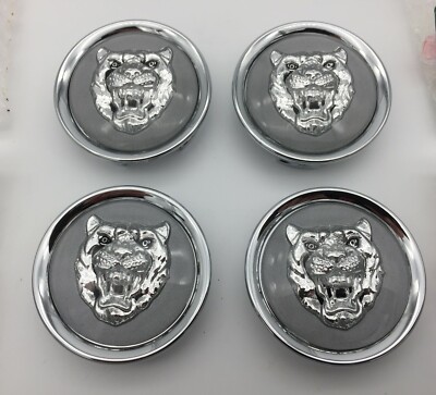 GENUINE JAGUAR NEW GREY SILVER ALLOY WHEEL CENTRE CAP BADGES XJ6 XJ12 ...