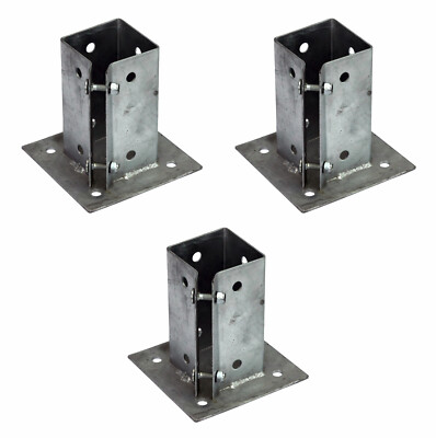 Bolt Down Fence Post Support Holder for 75mm 100mm posts Shoe Clamp ...
