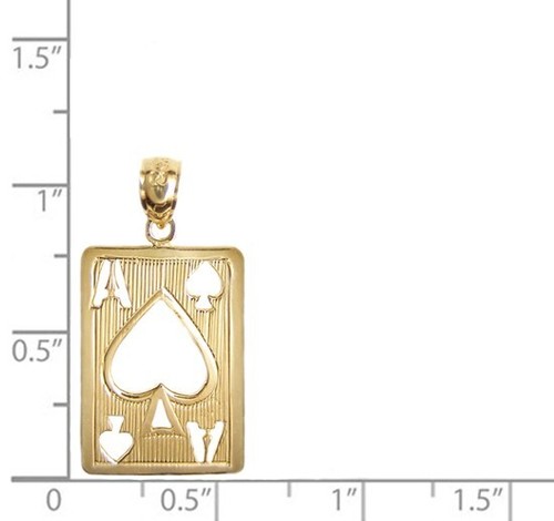 New 14k Yellow Gold Ace of Spades Playing card Pendant | eBay