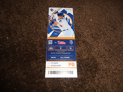 METS~2017 TICKET STUB 6/30/17 VS PHILLIES ~Nick Williams MLB DEBUT ...