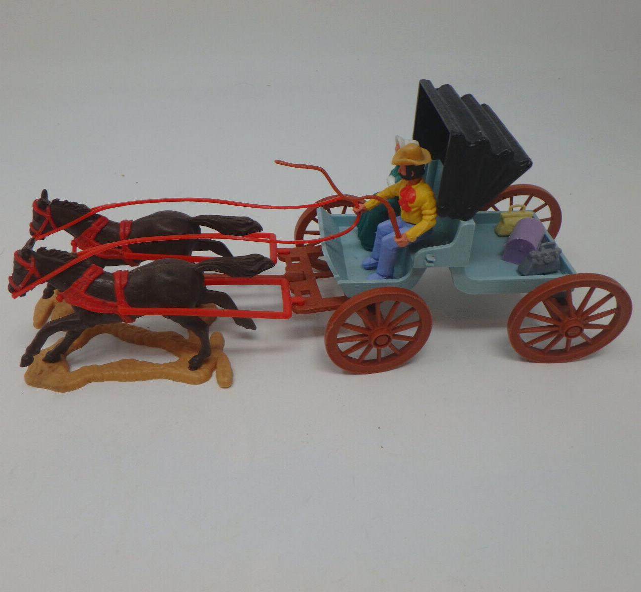 Series 3, Timpo Swoppet Western Buggy Dark Brown Horses & Red Livery ...