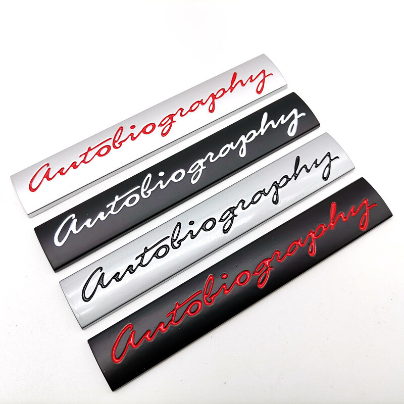 2pcs Autobiography Trunk Letters Badge Sport Emblems metal Badges ...