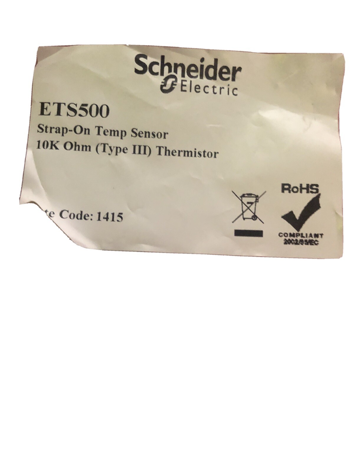 NEW SCHNEIDER ELECTRIC ETS500 ETS-500 STRAP ON TEMP SENSOR 10k OHM ...