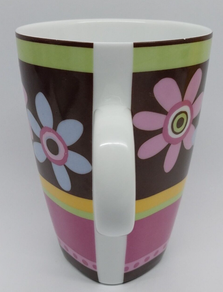 Maxwell & Williams Coffee Tea Mug Cup Retro Floral Pink Brown 300ml ...