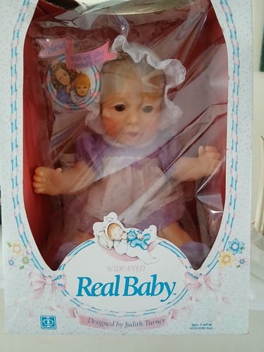 VTG 1984 HASBRO REAL BABY JUDITH TURNER 21"WIDE EYED WEIGHTED REALISTIC ...