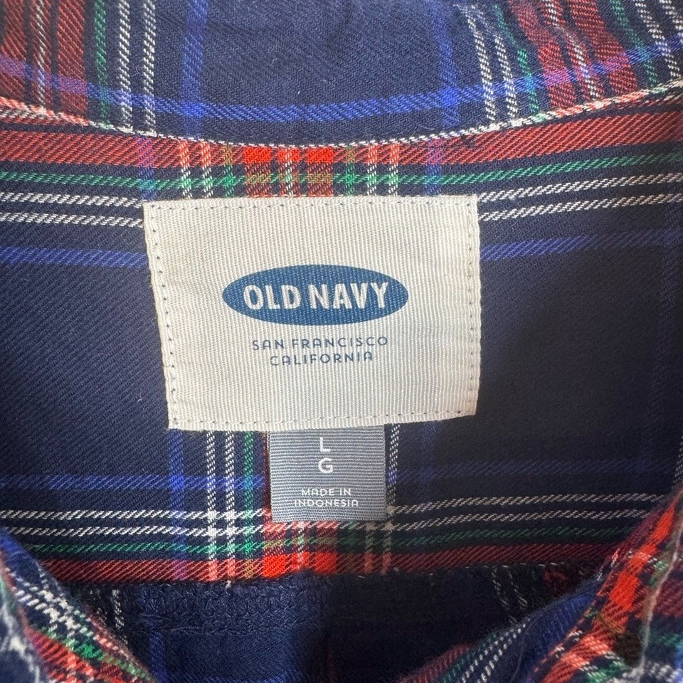 Old Navy Women's Casual Plaid Shirt - Blue and Red | Size Large | eBay