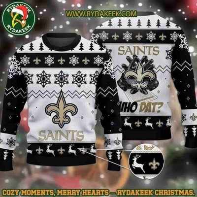 NFL New Orlean Saint Who Dat Christmas Ugly Sweater All Sizes | eBay
