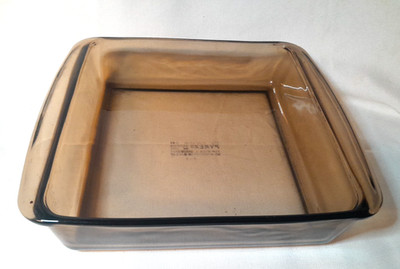 Vintage PYREX 8 x 8" AMBER #222 Glass 2qt Brownie, Casserole Dish w ...
