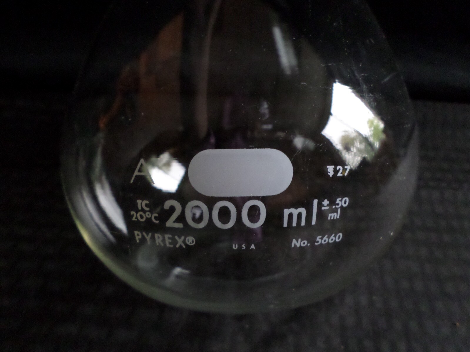 Corning Pyrex 2000mL Class A Lifetime Red Volumetric Flask #27 Stopper ...