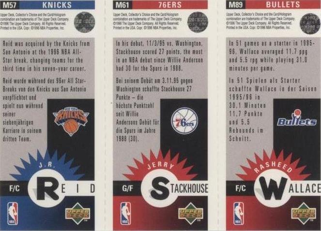 1996-97 Upper Deck Collector's Choice International German - J.R. Reid ...