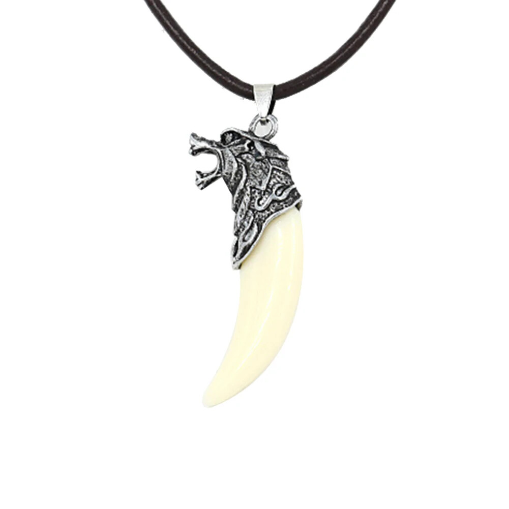 Punk Amuleto Colmillo Diente De Lobo Wolf Gog Teeth Spike Pendant ...