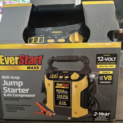 EverStart Maxx 800 Peak Amp Jump Starter with 120 PSI Compressor ...