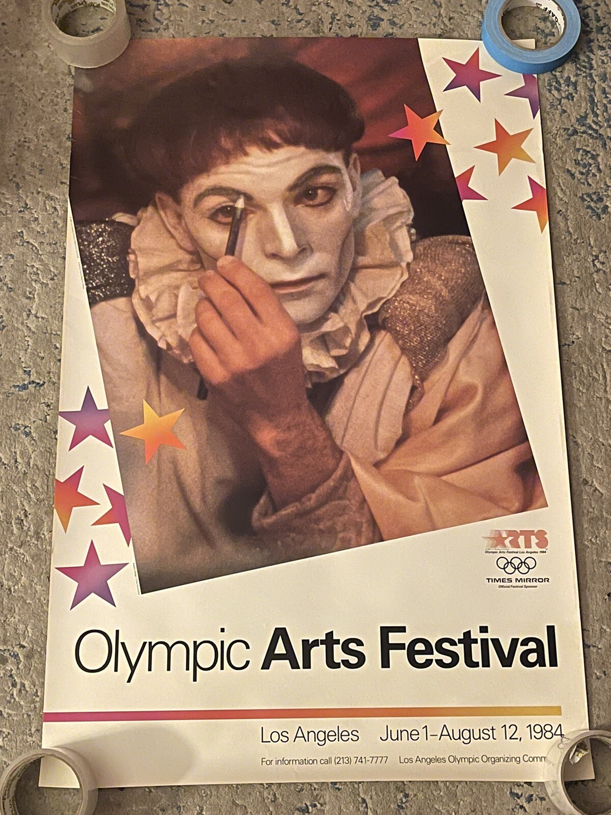 1984 Olympics Poster 34 X 22 In Olympic Arts Festival Los Angeles Mime ...