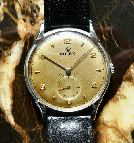 A STUNNING GENTS VINTAGE 1947 OVERSIZE 35MM ROLEX PRECISION FANCY LUGS ...