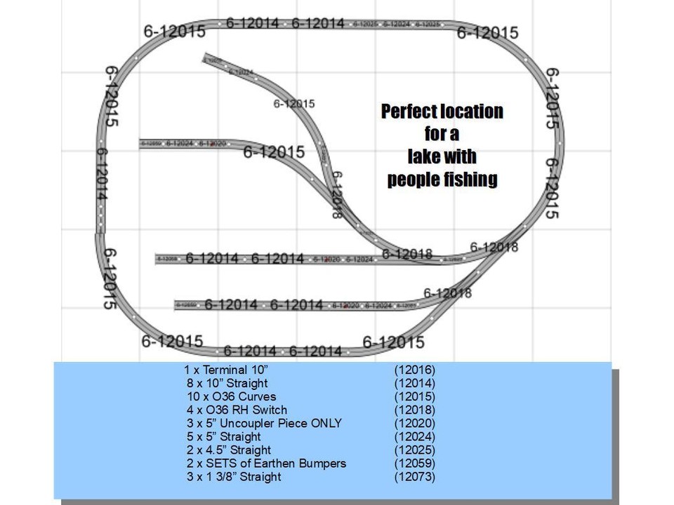 LIONEL FASTRACK O GAUGE JIM'S GONE FISHING SIDING TRACK PACK layout ...