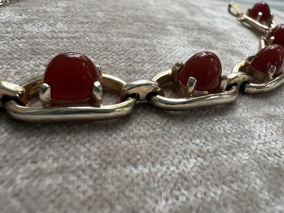 Art Deco Carnelian Glass 12k Gold Filled Bracelet, Vintage | eBay