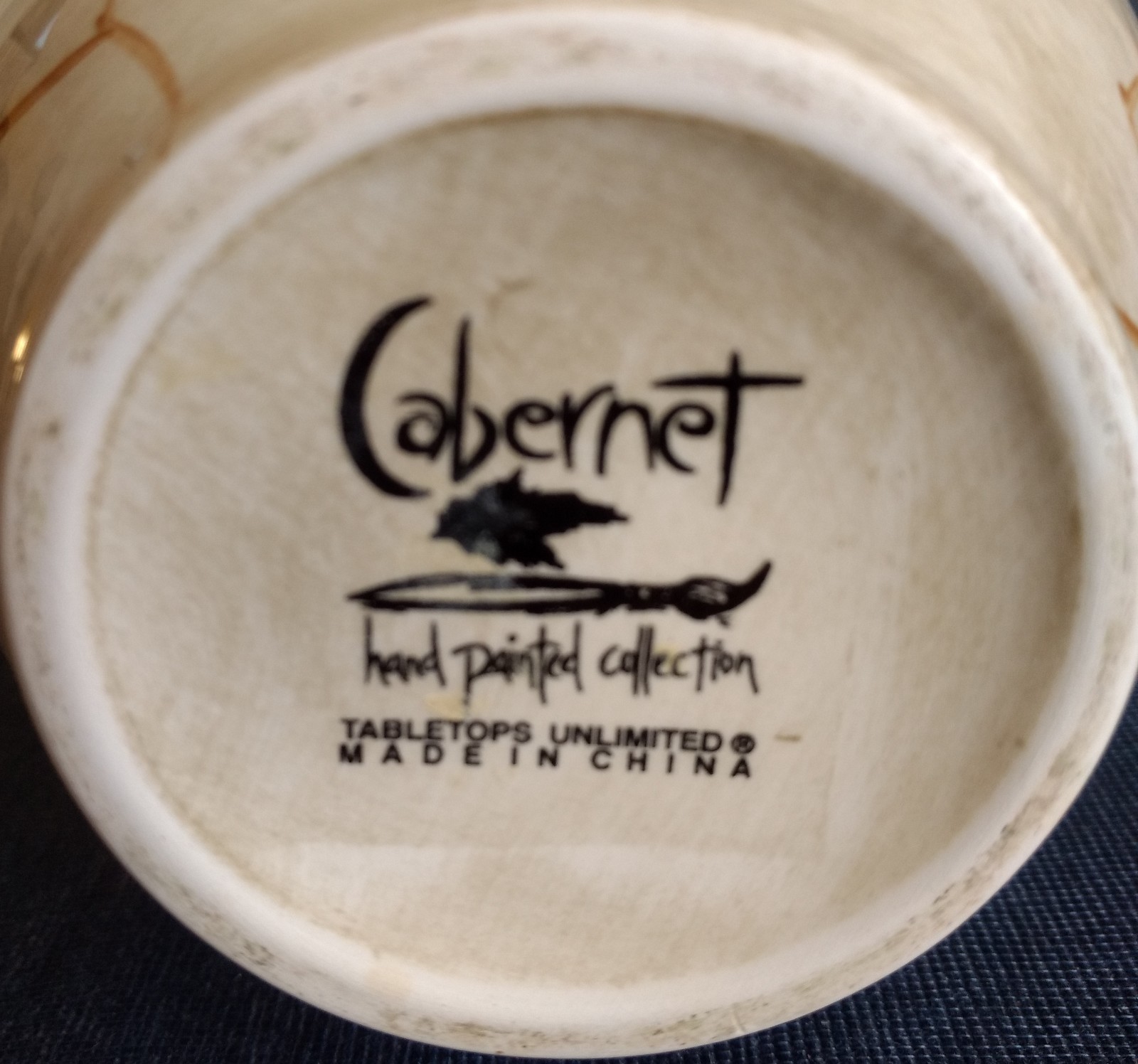 Tabletops Unlimited ~ “Cabernet” ~ 7¾" POTTERY VASE with Hand Painted ...