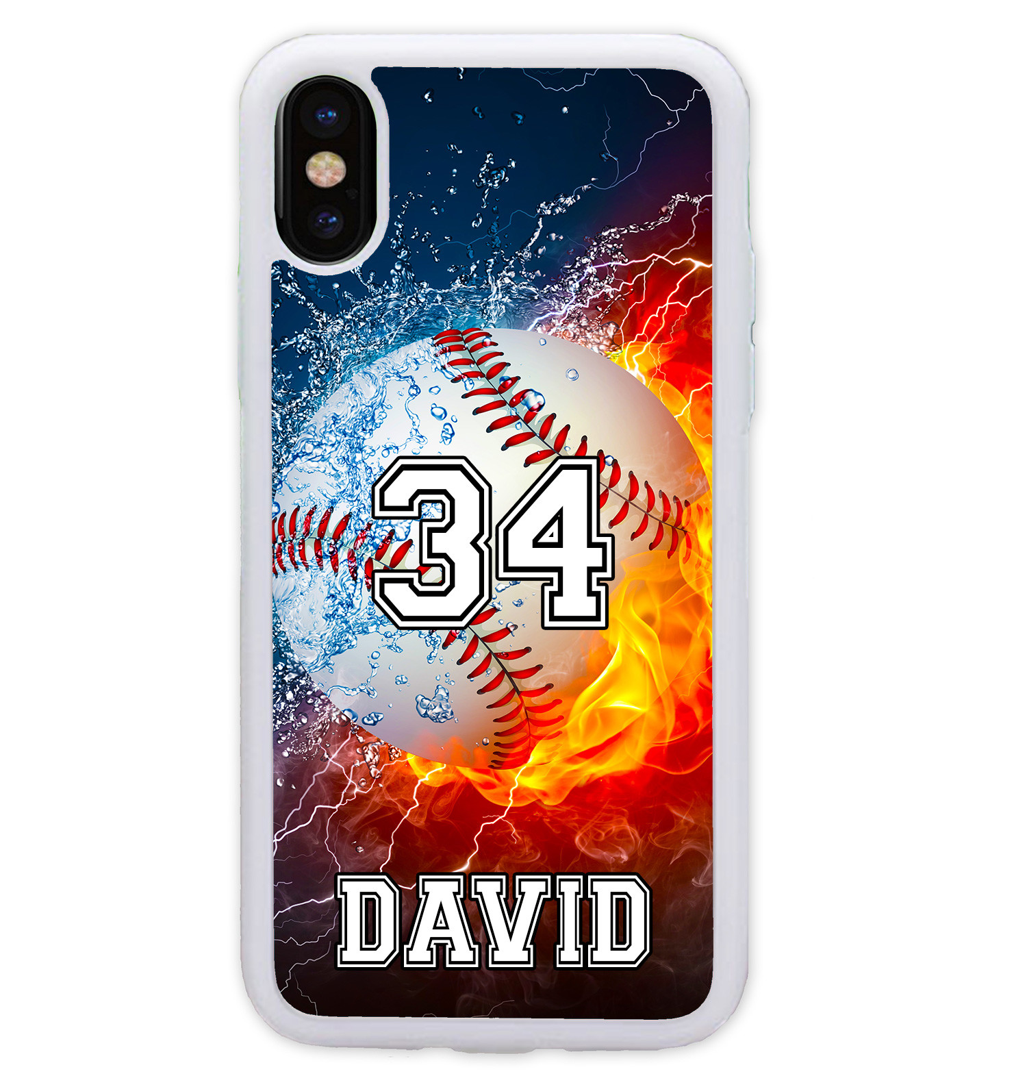 PERSONALIZED NAME NUMBER THUNDER BASEBALL PHONE CASE FOR IPHONE 11 XS ...