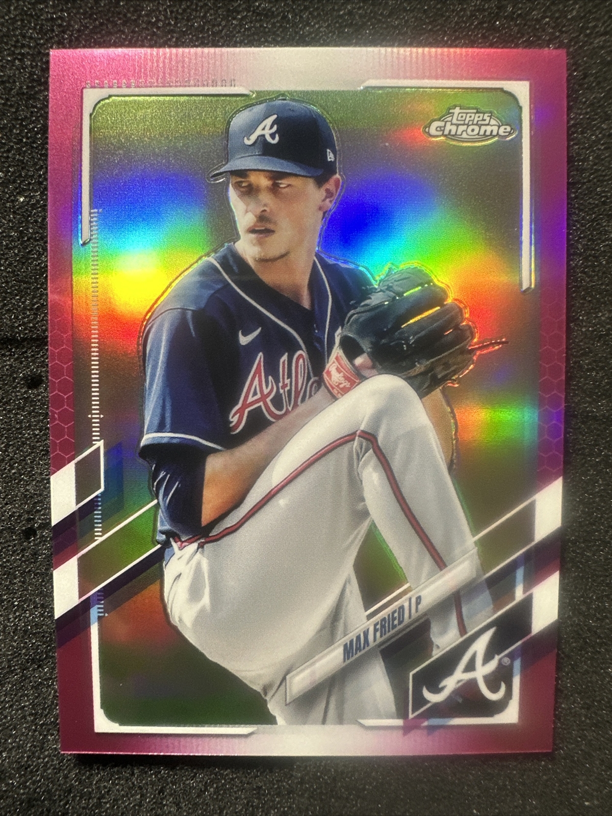 2021 Topps Chrome PINK Parallel Refractor - MAX FRIED #110 Atlanta ...