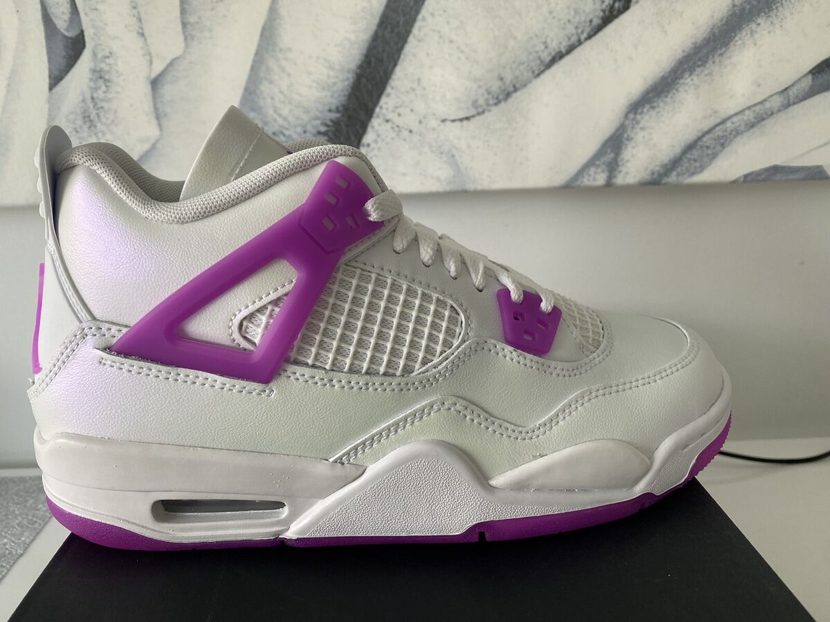 NIKE Air Jordan 4 GS White Hyper Violet Grade School FQ1314 NIKE Air Jordan 4 GS White Hyper Violet Grade School FQ1314