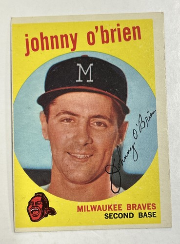 1959 Topps Baseball Johnny O’Brien Milwaukee Braves Card #499 | eBay