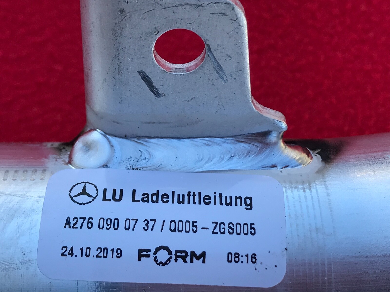 TURBO INTERCOOLER TUBE HOSE LH LEFT OEM 2760900737 MERCEDES GL450 GLS ...