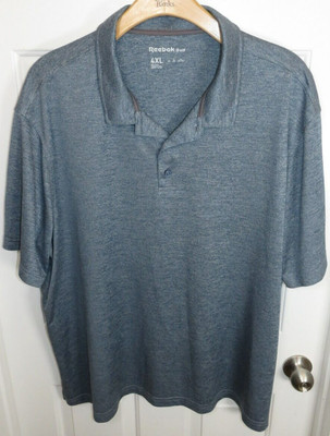 Reebok Golf Polo Shirt Mens 4XL Blue Heather Performance S/S Wicking ...