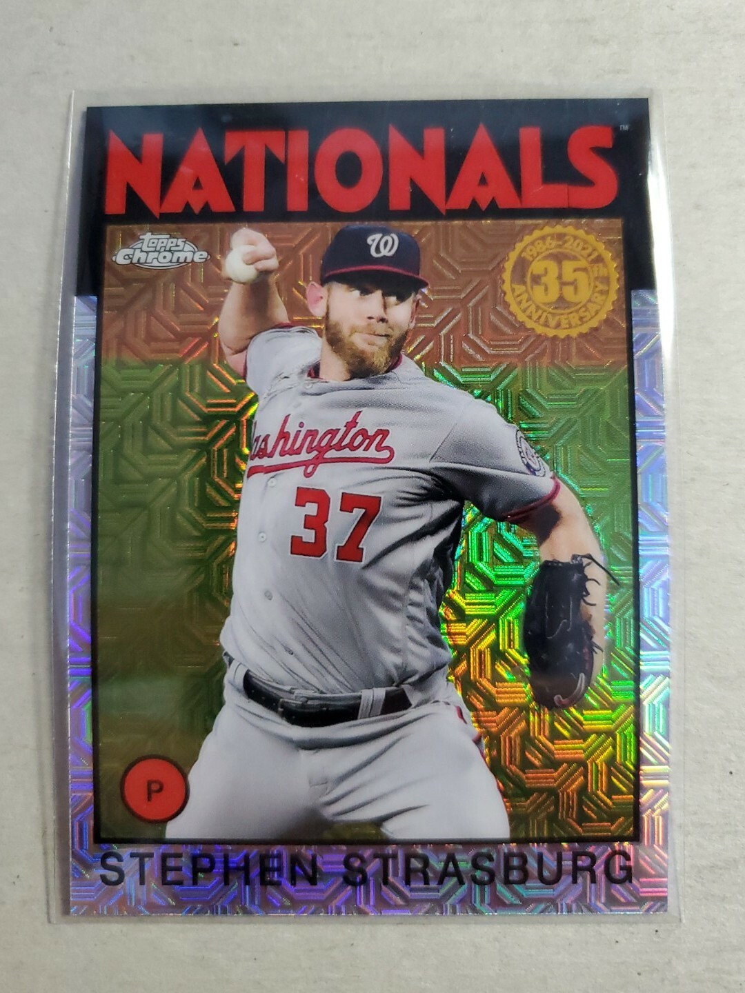 2021 Topps Series 1 Stephen Strasburg 1986 35th anniversary chrome ...