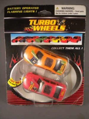 Vtg TURBO WHEELS 2 Car Pack Flashing Lights Greenbrier International ...