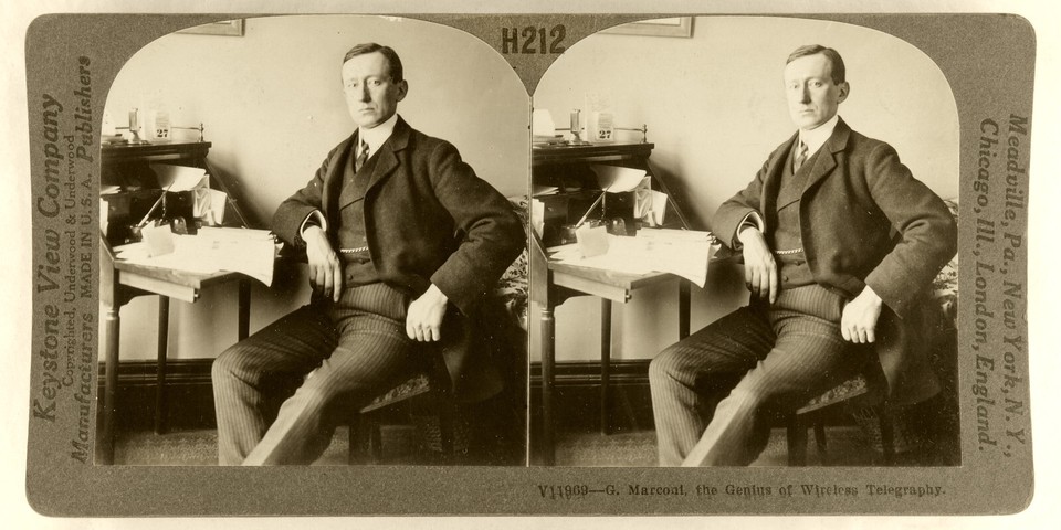 Keystone Stereoview Wireless Telegraph Inventor Marconi 1930's History ...