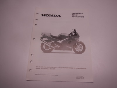 2000 Honda VFR800FI Set Up Instructions VFR800 FI VFR 800FI 800 00 | eBay