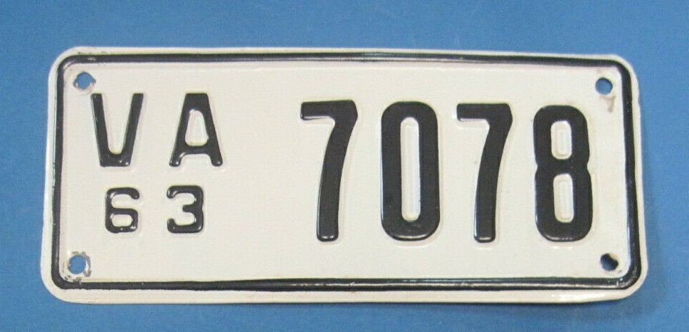 1963 Virginia Motorcycle License Plate excellent | eBay