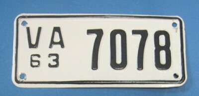 1963 Virginia Motorcycle License Plate excellent | eBay