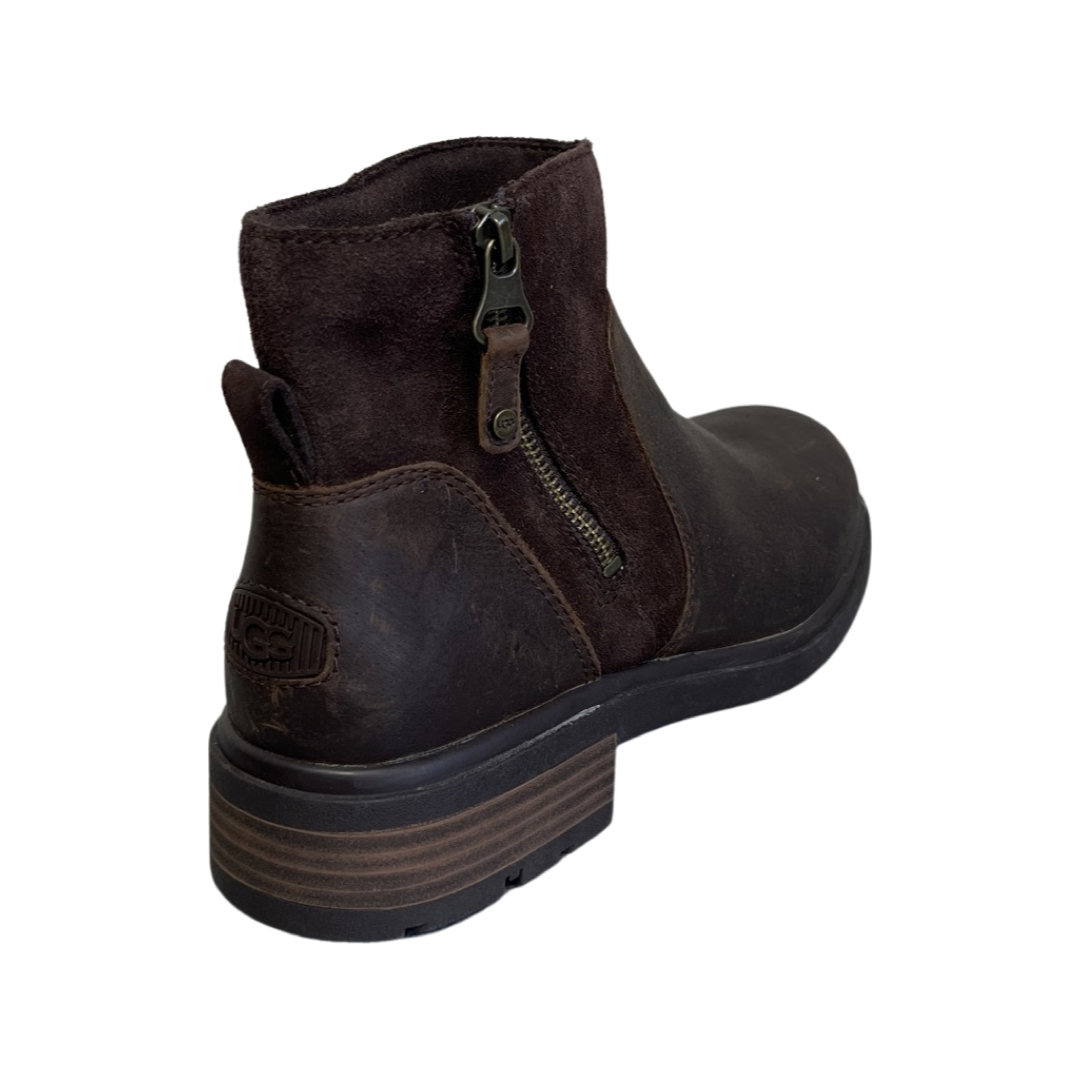 UGG Women's Harrison Black Brown Grey Waterproof Zip Leather Boots ...