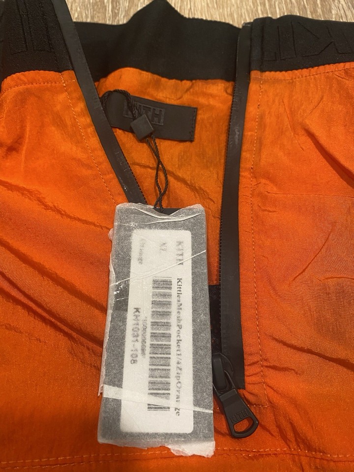 Kith Mesh Pocket Pullover Jacket Orange Black Men’s XL New With Tags ...