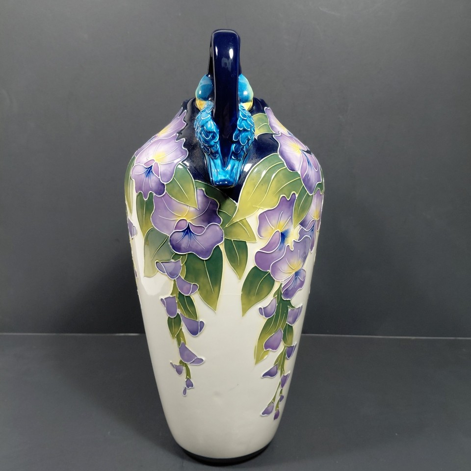 J McCall Blue Sky Icing On The Cake - Wisteria & Birds Vase Handcrafted ...
