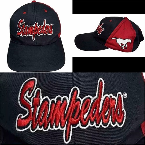 Vtg Calgary Stampeders Strapback Hat CFL Football Team Script Logo ...