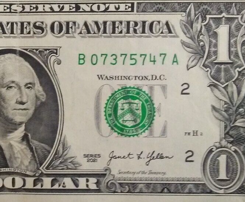 Alternating 7s Fancy Serial Number B District A Run FW Print Series ...