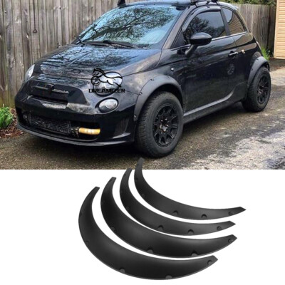 For Fiat 500 Abarth 4PC Fender Flares Extra Wide Body Kit Wheel Arches ...